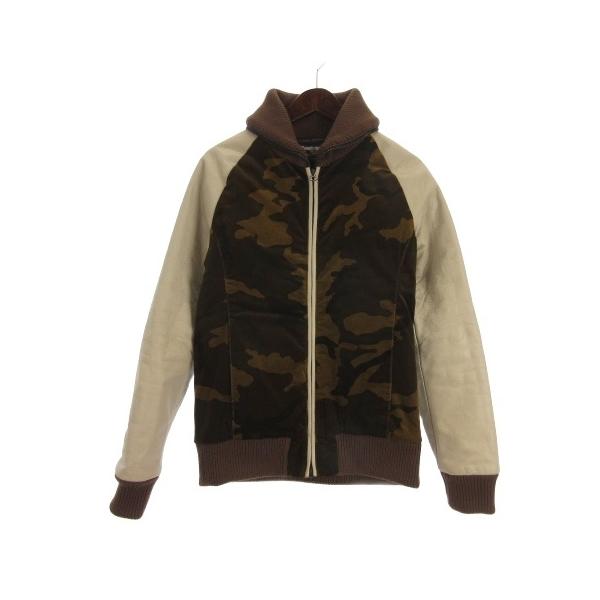 アタックザマインドセブン attack the mind 7 レテンティスクラブ Retentis club 袖レザー カモフラ ジャケット ブルゾン 3 キャメル 【ブランド】アタックザマインドセブン attack the mind 7【...