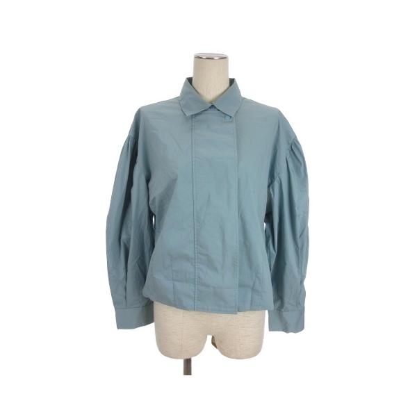 リムアーク RIM.ARK Front flap shaped SH フロントボタン シャツ F ブルー ■TC 【表記サイズ】F【実寸サイズ】肩幅：50cm　身幅：50cm　着丈：50cm　袖丈：49cm　　【素材】綿70％ ポリエステル...