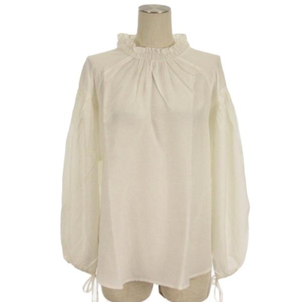 イェッカヴェッカ YECCA VECCA Editt フリル ギャザー ブラウス シャツ 長袖 ホワイト F レディース【ブランド】イェッカヴェッカ YECCA VECCA【表記サイズ】F【実寸サイズ】肩幅：46.5cm　身幅：54cm　袖...