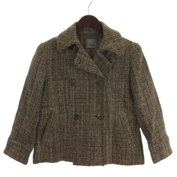 セオリーリュクス theory luxe PREMISE ジャケット ショート ブラウン 38 ■TC レディース【ブランド】セオリーリュクス theory luxe【表記サイズ】38【実寸サイズ】肩幅：38cm　身幅：44cm　袖丈：46...