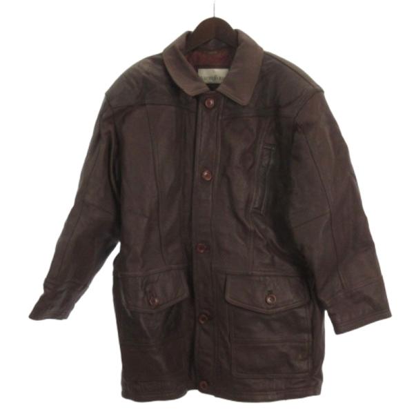 アルベルト ファビアーニ ALBERTO FABIANI ラムレザー ジャケット ブラウン M ■GY99 レディース【表記サイズ】M【実寸サイズ】肩幅：52cm　身幅：60cm　袖丈：54cm　着丈：83cm　　【素材】表地 羊革　裏地 ...