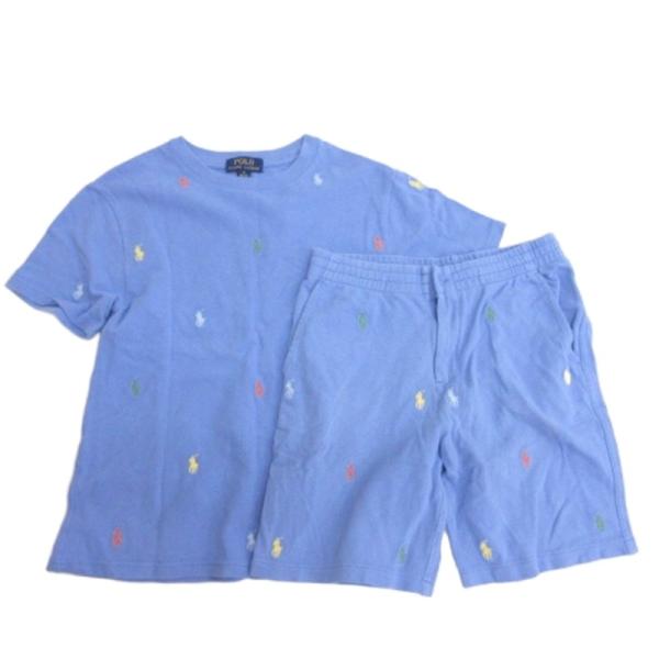 ポロ ラルフローレン POLO RALPH LAUREN セットアップ ポニー Tシャツ 半袖 ショート パンツ ブルー M 10-12 ■TC キッズ【ブランド】ポロ ラルフローレン POLO RALPH LAUREN【表記サイズ】M/1...