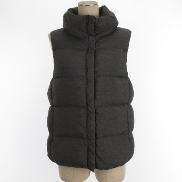 LE VENT SOUFFLE ダウンベスト グレー  レディース【表記サイズ】記載なし【実寸サイズ】身幅：47cm　着丈：57cm　　【素材】ナイロン ポリエステル 　中綿　ダウン90％ フェザー10％【色】グレー【状態】多少の使用感がご...