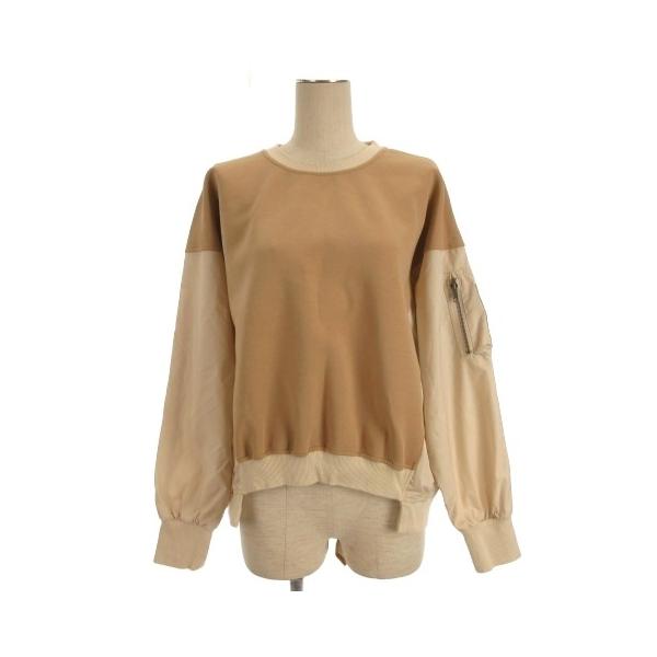 アーバンヒムス ubn hymns トレーナー 切替 ベージュ系 M 260219E ■GY12 レディース【表記サイズ】M【実寸サイズ】身幅：73cm　着丈：52cm　ゆき丈：80cm　　【素材】本体/綿72％ ポリエステル20％ ポリウ...