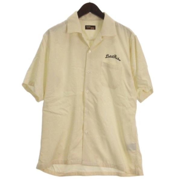 ナノユニバース nano universe Let it Ride シャツ 半袖 アイボリー L ■GY12 メンズ【ブランド】ナノユニバース nano universe【表記サイズ】L【実寸サイズ】肩幅：46cm　身幅：54cm　着丈：7...