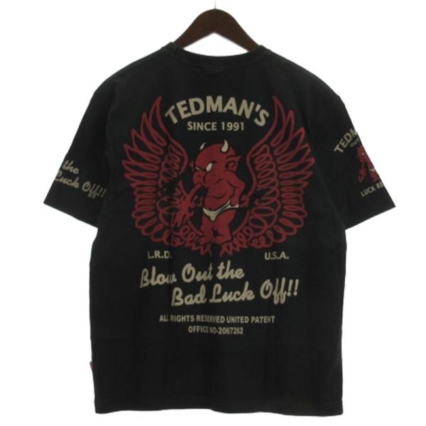 Ted company テッドマン Tシャツ 半袖 ブラック 44 ■GY12 メンズ【表記サイズ】44【実寸サイズ】肩幅：49cm　身幅：55cm　着丈：64cm　袖丈：22cm　　【状態】・色落ち、毛羽立ちあり　　※あくまでも中古品です...