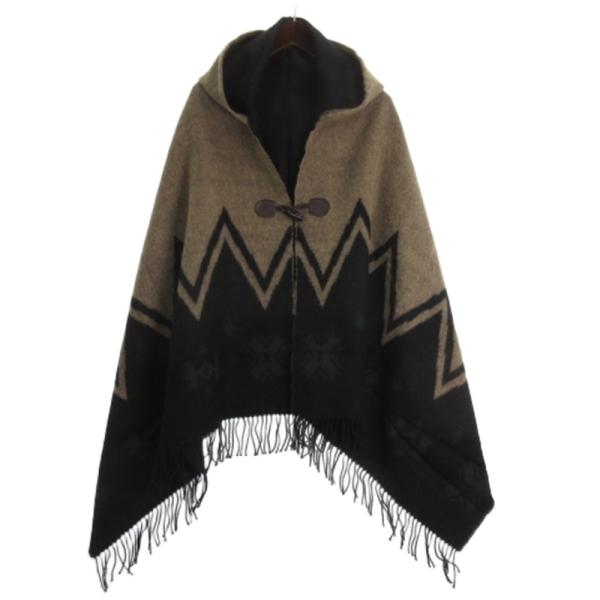 ピーピーエフエム PPFM ケープ ショール フーディ ベージュ ■GY12 メンズ【ブランド】ピーピーエフエム PPFM【実寸サイズ】着丈：66cm　ゆき丈：100cm　　【素材】表記なし【状態】・多少の毛羽立ちあり　・留め具合皮部分に若...