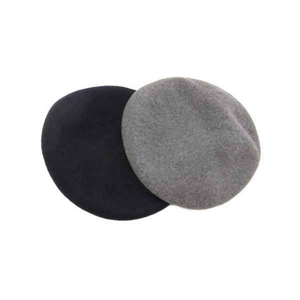 ユニクロ UNIQLO INES DE LA FRESSANGE PARIS ウール ベレー帽 2個セット グレー ネイビー ■GY12 レディース【ブランド】ユニクロ UNIQLO【表記サイズ】56-58cm【実寸サイズ】頭周り：56-5...