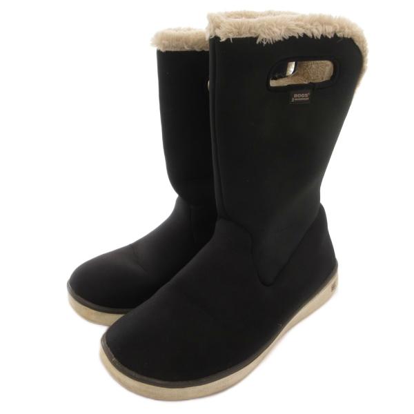 BOGS WOMENS MID BOOTS ショートブーツ ボア ロゴ 黒 ブラック /FF レディース【表記サイズ】サイズ表記はございませんので、実寸サイズを参考によろしくお願いします【実寸サイズ】筒周り：31cm　筒高：18cm　ヒール...