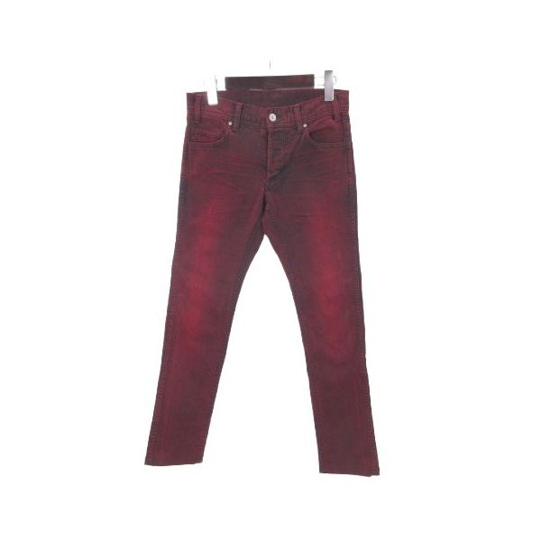 5351プールオム 5351 POUR LES HOMMES デニム パンツ ストレッチ ウォッシュ加工 ボタンフライ 0 レッド ■GY74 メンズ【ブランド】5351プールオム 5351 POUR LES HOMMES【表記サイズ】0【...