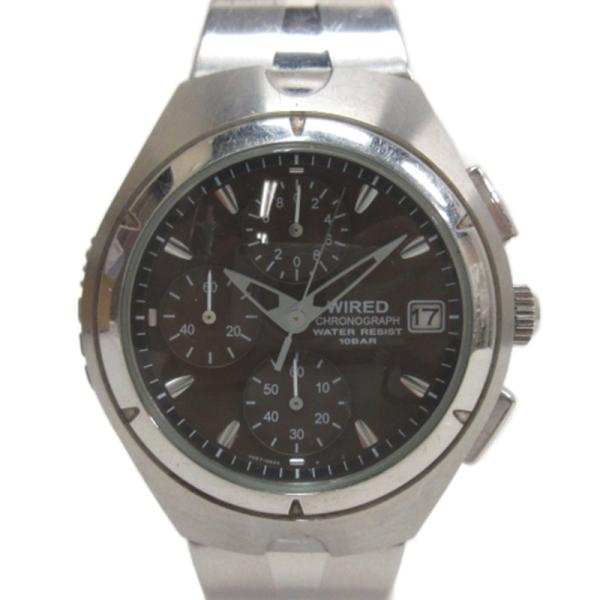 セイコー SEIKO WIRED ALBA クロノグラフ 腕時計 クォーツ V657-0A90 メンズ【ブランド】セイコー SEIKO【実寸サイズ】バンド幅：1.8cm　腕周り：18.5cm　ケース・タテ：41mm　ケース・ヨコ（リューズは...
