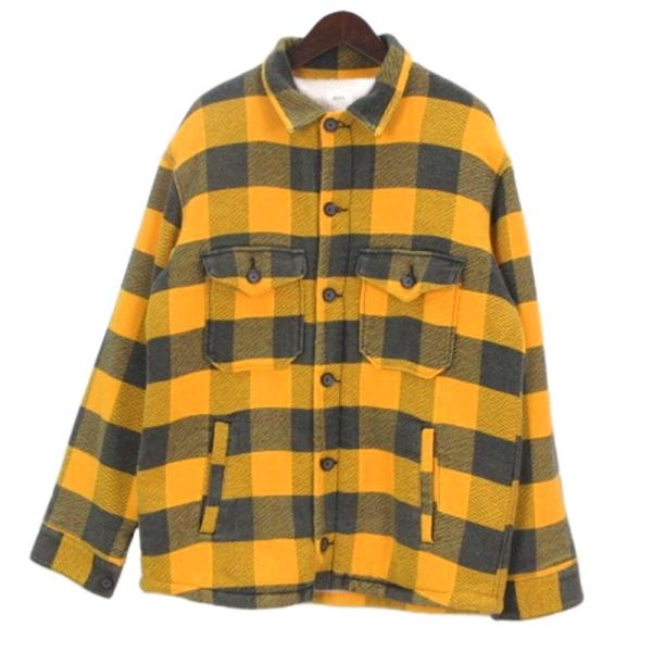 ロンハーマン Ron Herman Boa Buffalo Check Shirt Jacket ボア チェック ジャケット イエロー L 3020400365 メンズ【ブランド】ロンハーマン Ron Herman【表記サイズ】L【実寸サイ...