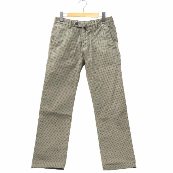 J.W.BRINE ジェイダブリューブライン 総柄 ジップフライ テーパード コットンパンツ 44 BEIGE ベージュ メンズ【表記サイズ】メンズ:44【実寸サイズ】ウエスト：76cm　もも幅：25cm　裾幅：18cm　股上：20cm　股...
