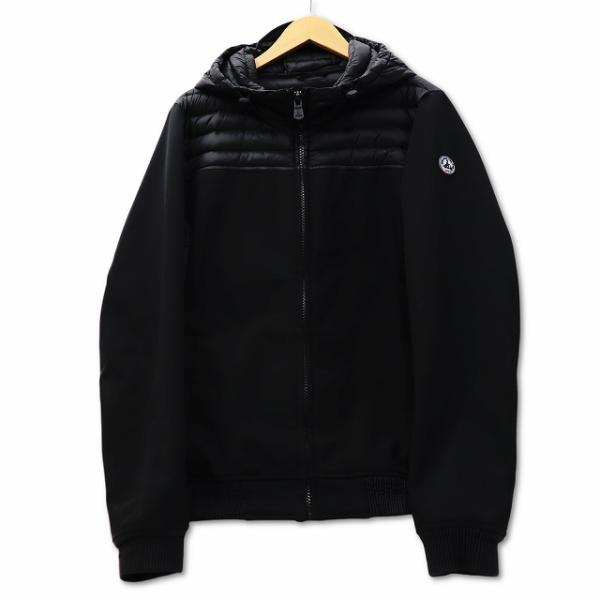 JOTT ジョット ワンポイントロゴ 刺繍 切替 ジップアップ ダウンジャケット BLACK ブラック メンズ【表記サイズ】サイズ表記なしのため不明【実寸サイズ】肩幅：41cm　身幅：52cm　着丈：66cm　袖丈：69cm　　【素材】本体...