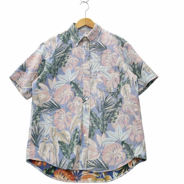 SENTINEL DECIDE センティネル ディサイド リーフ柄 半袖 ボタンダウン コットンシャツ 46 マルチカラー SNS32-425C メンズ【表記サイズ】メンズ:46【実寸サイズ】肩幅：47cm　身幅：57cm　着丈：76cm　...