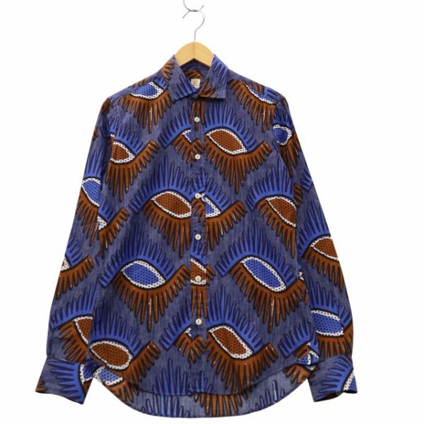 MOSCA モスカ 総柄 長袖 ボタンアップ シャツ 38 BLUE ブルー メンズ【表記サイズ】メンズ:38【実寸サイズ】肩幅：42cm　身幅：51cm　着丈：75cm　袖丈：64.5cm　　【素材】製品素材表記なし【色】ブルー【仕様】着...