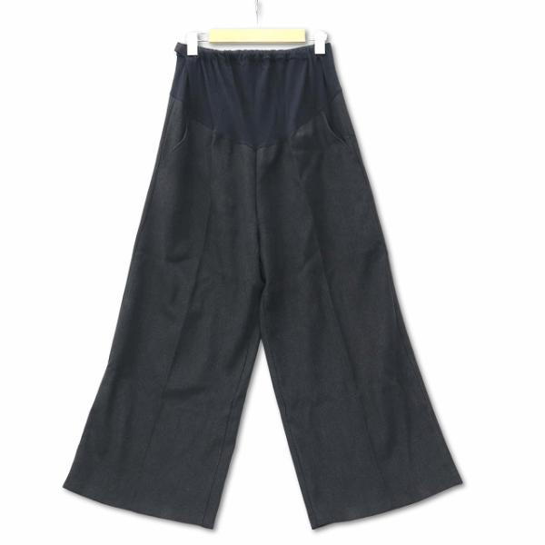 ミルクティー Milk tea 秋冬用 フェイクウール センタープレス キレイめ マタニティパンツ スラックス トラウザーズ チャコールブラック XL レディース【表記サイズ】レディース/XL【実寸サイズ】ウエスト：※78cm　もも幅：32...