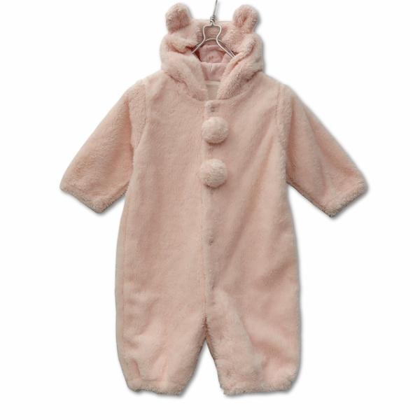 2Way くま耳付きフード ボア 着ぐるみ 50-70cm ピンク キッズ【表記サイズ】キッズ　50-70cm【実寸サイズ】肩幅：27cm　身幅：31cm　着丈：59cm　袖丈：25cm　　【素材】表地　ポリエステル100％　裏地　綿100...