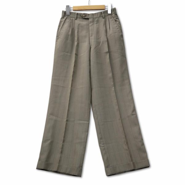 brummell deux ラック入り ストライプ スラックス パンツ グレー メンズ【表記サイズ】表記なし実寸サイズを参考にしてください【実寸サイズ】ウエスト：68cm　もも幅：28cm　裾幅：23cm　股上：28.5cm　股下：67cm...