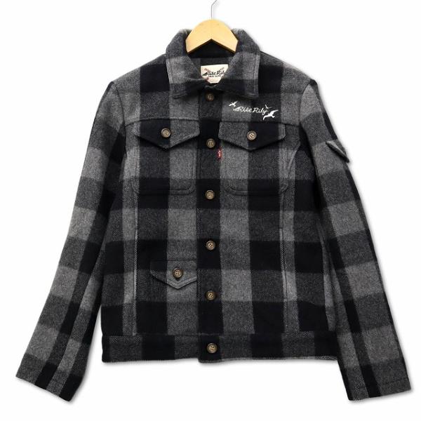 Rise Rily ウール チェック ステンカラー ジャケット M ブラック メンズ【表記サイズ】メンズ　M【実寸サイズ】肩幅：42cm　身幅：48cm　着丈：62cm　袖丈：62cm　　【素材】ウール75％ ポリエステル10％ アクリル1...