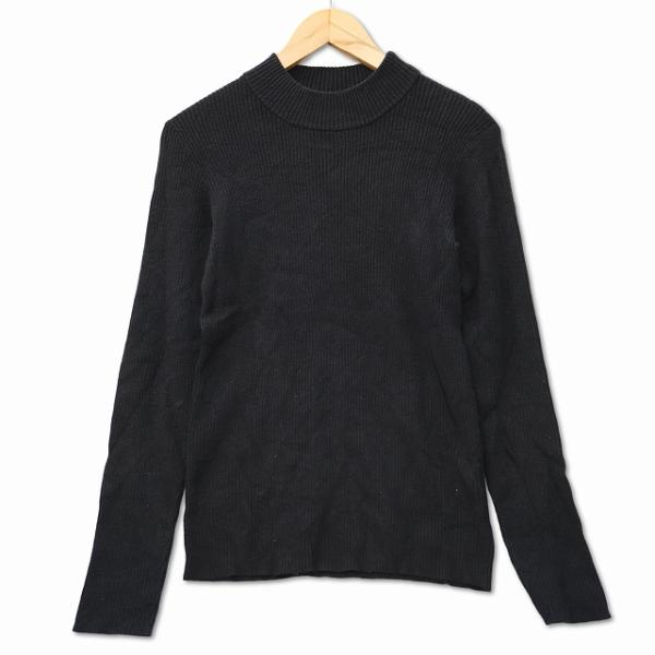 Freude ハイネック リブニット セーター M ブラック レディース【表記サイズ】レディース　M【実寸サイズ】肩幅：33cm　身幅：36cm　着丈：54.5cm　袖丈：54.5cm　　【素材】レーヨン50％ ポリエステル28％ ナイロン...