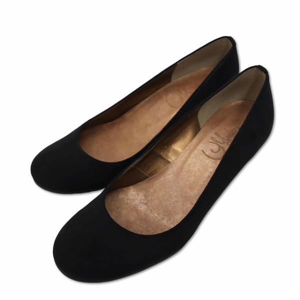 Maisons Labbitte フェイクスエード ラウンドトゥ パンプス M（23.5cm相当） ブラック レディース【表記サイズ】レディース　M【実寸サイズ】ヒールの高さ：54cm　最大幅：8cm　　【素材】フェイクスエード【色】BLA...