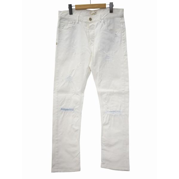 P.M.D.S. Premium Mood Denim Superior プレミアム・ムード・デニム・スーペリア ダメージ加工 テーパード デニムパンツ 33 WHITE(ホワイト) メンズ【表記サイズ】メンズ:33【実寸サイズ】ウエスト：...