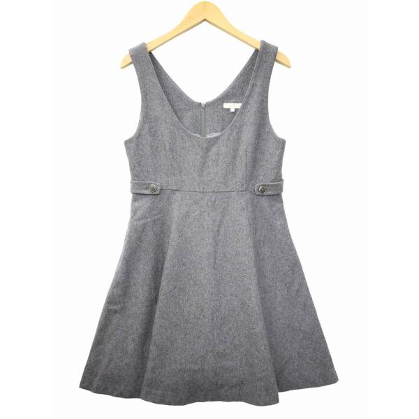 プーラフリーム pour la frime ウール混 Uネック 膝丈 フレア ジャンパースカート M GRAY(グレー) レディース【ブランド】プーラフリーム pour la frime【表記サイズ】レディース:M【実寸サイズ】身幅:約41...