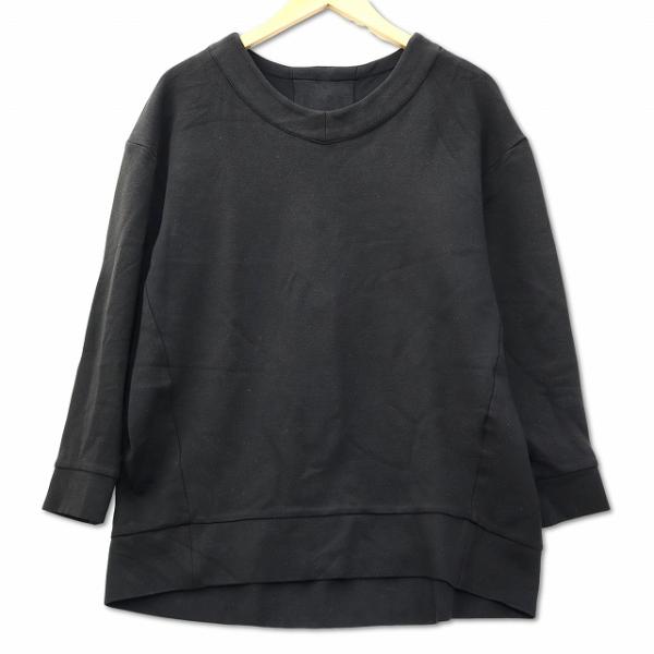 Belle Jours 背中リボン プルオーバー カットソー 38 ブラック 【表記サイズ】レディース　38【実寸サイズ】肩幅：51cm　身幅：56cm　着丈：59-65cm　袖丈：44cm　　【素材】アクリル44％ レーヨン30％ ナイロ...