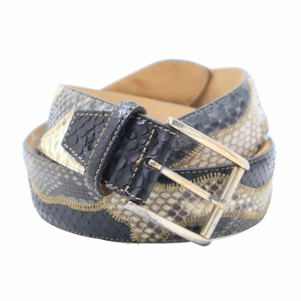 PAOLO VITALE パオロ ヴィターレ パイソン リザードスキン レザー ベルト 110/125 マルチカラー メンズ【表記サイズ】サイズ:110/125【実寸サイズ】最小ウエスト：89.5cm　最大ウエスト：99.5cm　全長：11...