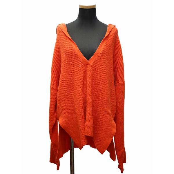 Wis... フーデッド ニット プルオーバー ORANGE(オレンジ) 春秋冬 レディース【表記サイズ】レディース:記載がないため実寸サイズをご参照ください。【実寸サイズ】肩幅:約62cm　身幅:約64cm　袖丈:約53cm　着丈:約62...