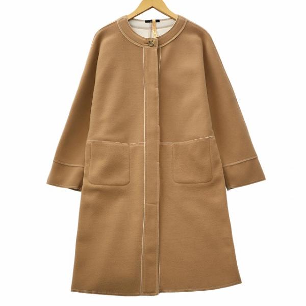 APERITIF アペリティフ ノーカラーフリース ロング コート 40 ベージュ レディース【表記サイズ】レディース　40【実寸サイズ】肩幅：-cm　身幅：55cm　着丈：92cm　袖丈：76（裄丈）cm　　【素材】ポリエステル100％【...