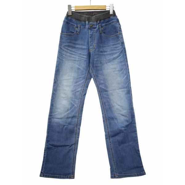 エドウィン EDWIN ウエストリブ ストレート デニムパンツ 160 INDIGO(インディゴ) キッズ【ブランド】エドウィン EDWIN【表記サイズ】キッズ:160【実寸サイズ】ウエスト：58-68cm　もも幅：27.5cm　裾幅：20...