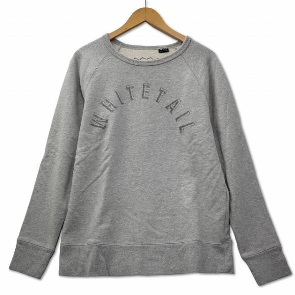 PARTICULAR ロゴプリント スウェット トレーナー M グレー メンズ【表記サイズ】メンズ　M【実寸サイズ】肩幅：−ラグランスリーブcm　身幅：49.5cm　着丈：61cm　袖丈：50（脇下採寸）cm　　【素材】本体部分　綿100％...