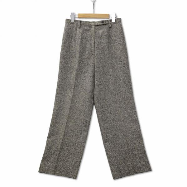 NR noir riviere ノワールリビエール シルク混 ツイード ウールスラックス ロングパンツ グレー 11  レディース【表記サイズ】レディース/11【実寸サイズ】ウエスト：72cm　もも幅：30cm　裾幅：22cm　股上：33c...