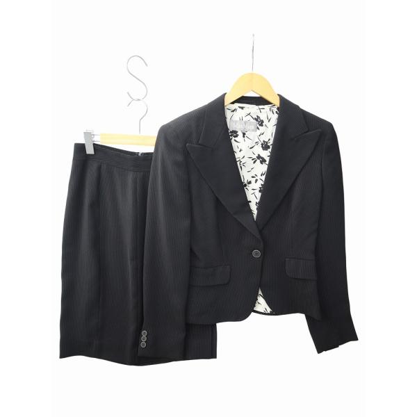 マックスマーラ MAX MARA 銀タグ ピンストライプ シングルジャケット スカート スカートスーツ セットアップ 40(L) CHARCOAL(チャコール) レディース【ブランド】マックスマーラ MAX MARA【表記サイズ】レディース...