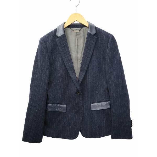 IMPRESSION ATSURO TAYAMA インプレッション アツロウタヤマ ストライプ テーラードジャケット M NAVY(ネイビー) 秋冬 レディース【表記サイズ】レディース:MEUR:38USA:6【実寸サイズ】肩幅：40cm　...