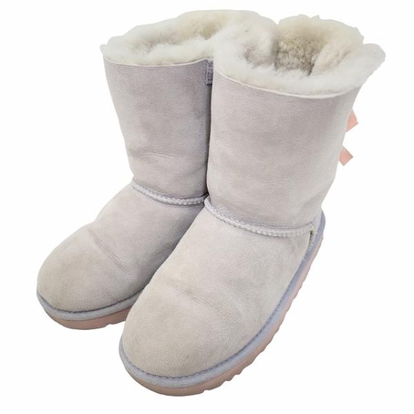 アグ オーストラリア UGG australia Bailey Bow Classic Boots for Kids ベイリー ボウ ショートブーツ 21cm GRAY/PINK(グレー/ピンク) 秋冬 キッズ【ブランド】アグ オーストラリ...