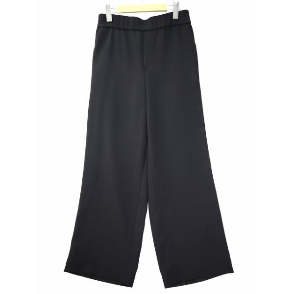 Wis.. カルゼ ワイドパンツ 42-44 BLACK(ブラック) レディース【表記サイズ】レディース:42-44【実寸サイズ】ウエスト：73-82cm　もも幅：34cm　裾幅：26.5cm　股上：36cm　股下：71cm　　【素材】複合...