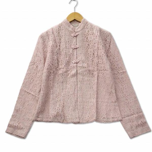 HARMONICA ハーモニカ スタンドカラー 総レース チャイナボタン ブラウス ピンク レディース【表記サイズ】表記なし実寸サイズを参考にしてください【実寸サイズ】肩幅：38.5cm　身幅：43cm　着丈：53cm　袖丈：56cm　　【...