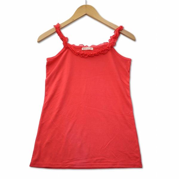 continuer de NICE CLAUP チュールフリル キャミソール カットソー チェリーピンク キッズ【表記サイズ】キッズ　表記なし【実寸サイズ】肩幅：19cm　身幅：37cm　着丈：47cm　袖丈：-cm　　【素材】ポリエステル...