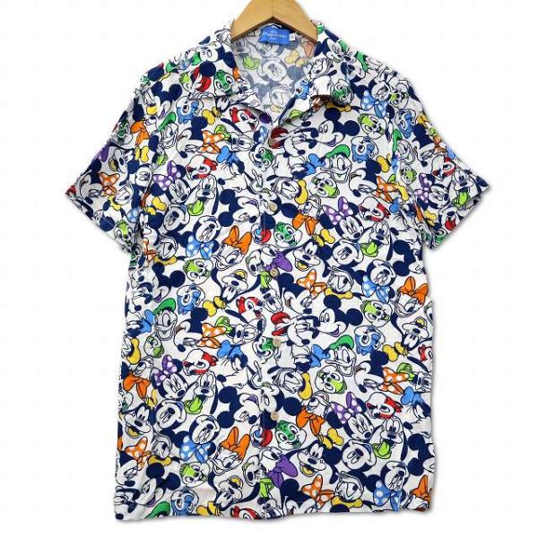 TOKYO DISNEY RESORT ミッキーマウスとなかまたち プリント アロハシャツ S メンズ レディース【表記サイズ】ユニセックス　S【実寸サイズ】肩幅：41cm　身幅：48cm　着丈：68cm　袖丈：20.5cm　　【素材】レー...