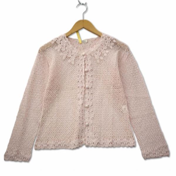 HARMONICA ハーモニカ コットン かぎ針総レース カーディガン ピンク レディース【表記サイズ】表記なし実寸サイズを参考にしてください【実寸サイズ】肩幅：38cm　身幅：42cm　着丈：45cm　袖丈：48cm　　【素材】綿100％...