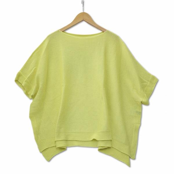 ブルーフロンセ BLUE FRONCE ボートネック ドルマン ニット プルオーバー ワイド イエロー 38 (M) レディース【表記サイズ】レディース/38【実寸サイズ】裄丈　約52cm　着丈　約58　サイドスリット　約25.5cm　【素...