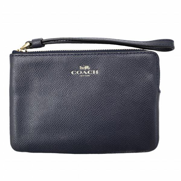 コーチ COACH  F58032 CSRN LTH CRN ZIP クロスグレイン レザー コーナー ジップ  リスレット ポーチ NAVY(ネイビー) レディース【ブランド】コーチ COACH【実寸サイズ】タテ:約10.5cm　ヨコ:約...
