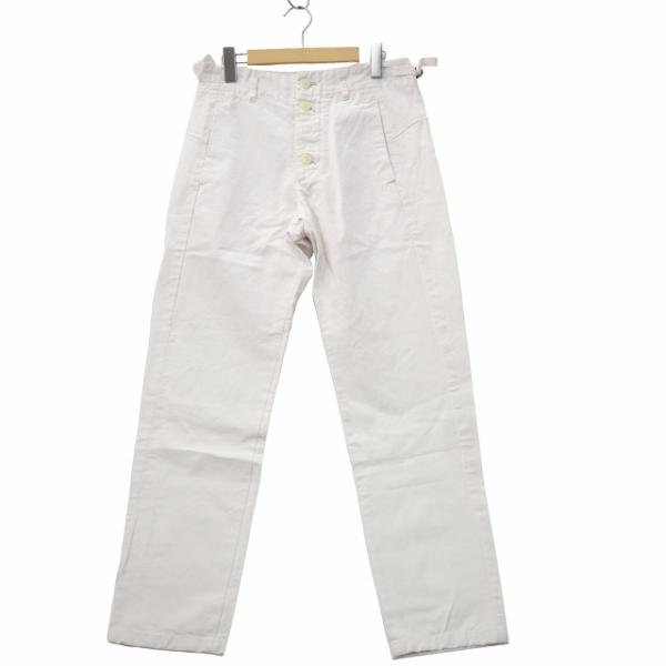 未使用品 パドカレ pas de calais コットン リネン混 サイドベルト ボタンフライ テーパードパンツ 36 WHITE ホワイト 13-70-8358 レディース【ブランド】パドカレ pas de calais【表記サイズ】レデ...