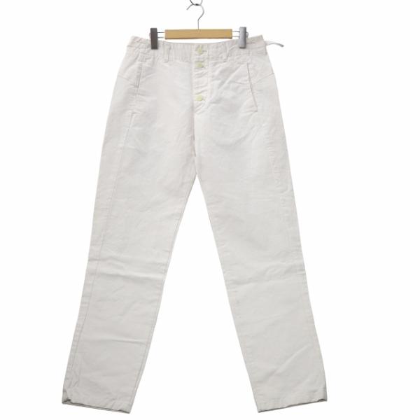 未使用品 パドカレ pas de calais コットン リネン混 サイドベルト ボタンフライ テーパードパンツ 38 WHITE ホワイト 13-70-8358 レディース【ブランド】パドカレ pas de calais【表記サイズ】レデ...