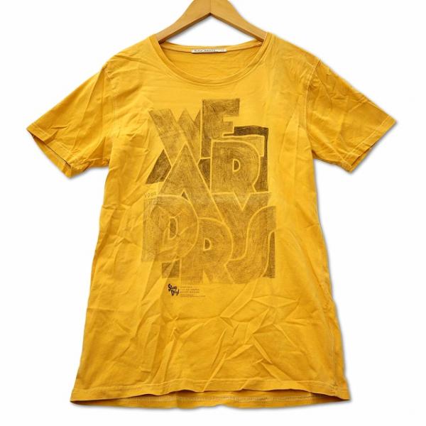 ヌーディージーンズ nudie jeans コットン プリント Tシャツ XS イエロー メンズ【ブランド】ヌーディージーンズ nudie jeans【表記サイズ】メンズ　XS【実寸サイズ】肩幅：41cm　身幅：43cm　着丈：65cm　袖...