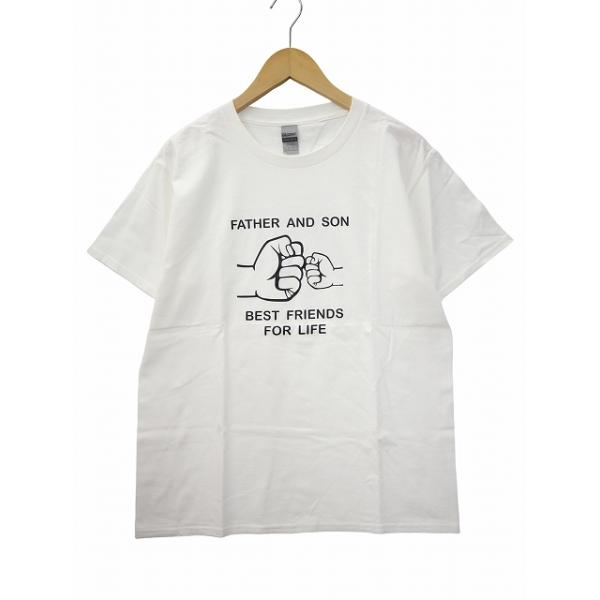 GILDAN ギルダン FATHER AND SON BEST FRIENDS FOR LIFE プリント Tシャツ 親子 ペアルック M WHITE(ホワイト) 春夏 メンズ【表記サイズ】メンズ:M【実寸サイズ】肩幅：47cm　身幅：51...