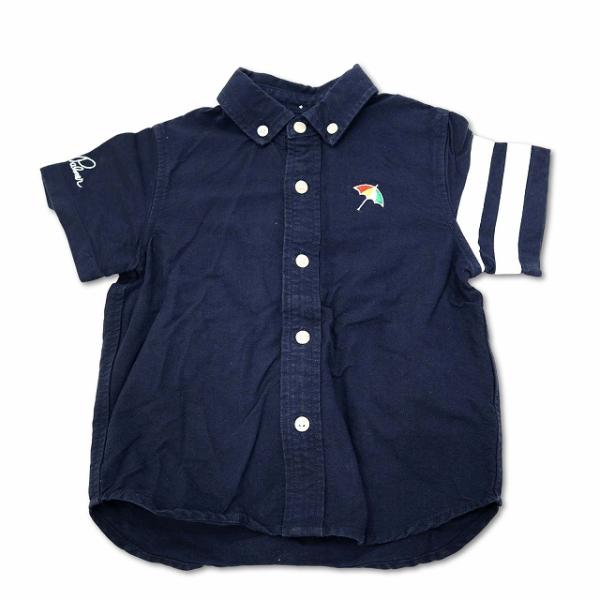 アーノルドパーマー Arnold Palmer コットン ロゴ刺繍 ボタンダウン シャツ 95 ネイビー キッズ【ブランド】アーノルドパーマー Arnold Palmer【表記サイズ】キッズ　95【実寸サイズ】肩幅：24cm　身幅：30cm...
